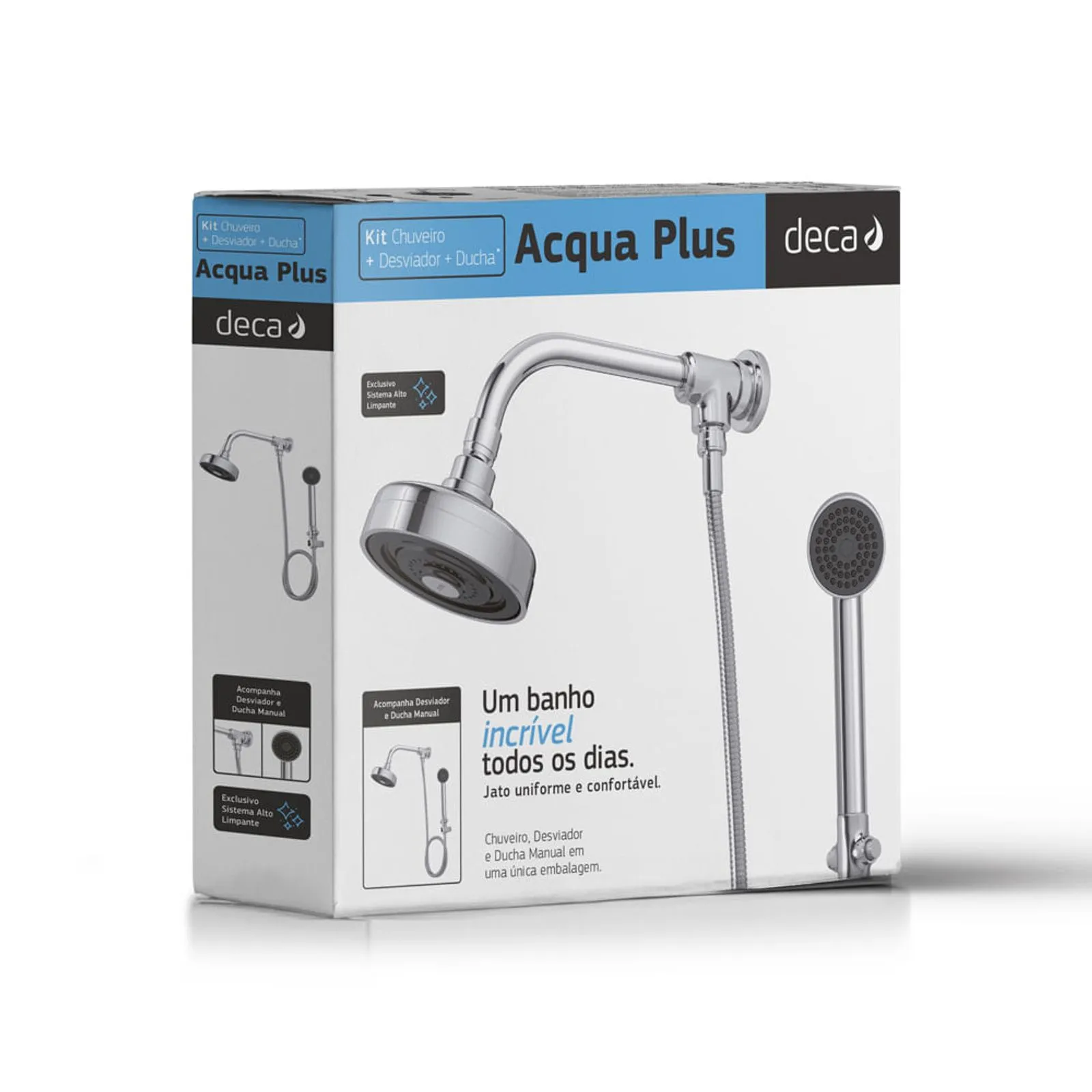 Chuveiro Deca Acqua Plus de Parede com Desviador - Chrome